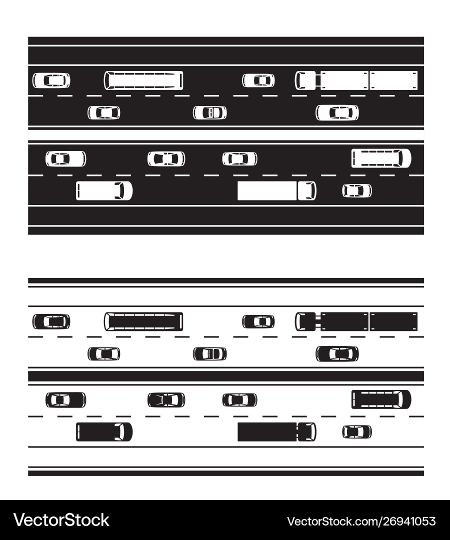 Highway with different types road vehicles Vector Image