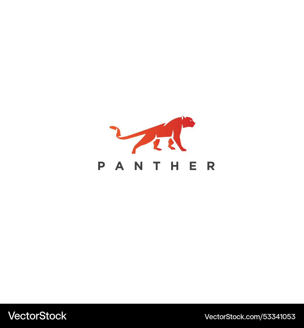 Panther flat logo design Royalty Free Vector Image