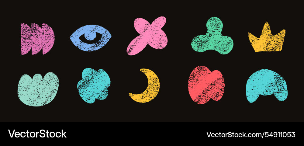 Pencil color squiggle retro stickers set Vector Image