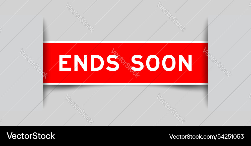 Red color square label sticker with word ends Vector Image