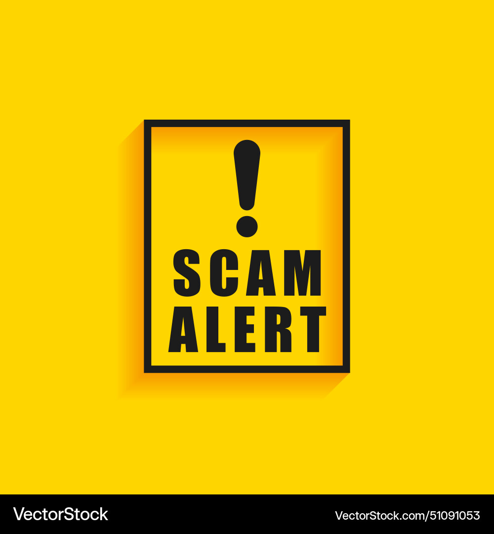 Scam alert alarm for your online data and email Vector Image