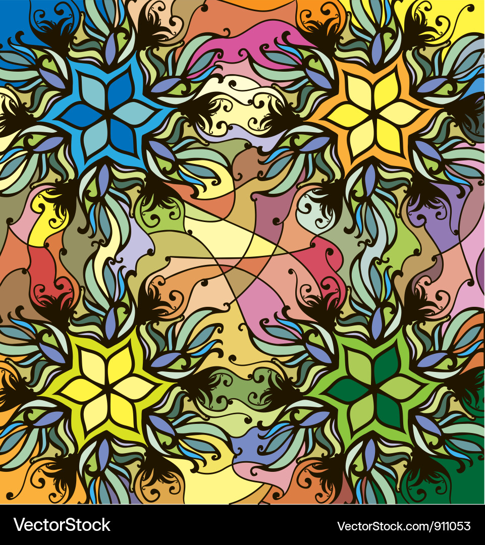 Stained glass pattern Royalty Free Vector Image
