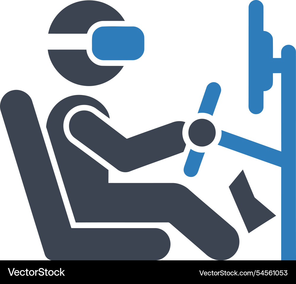 Vr driving simulator icon Royalty Free Vector Image