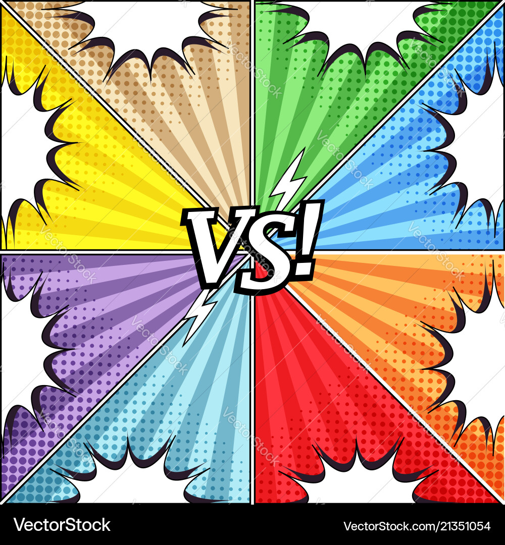 Comic vs colorful concept Royalty Free Vector Image