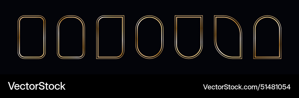 Gold frame with arch shape and border indian Vector Image