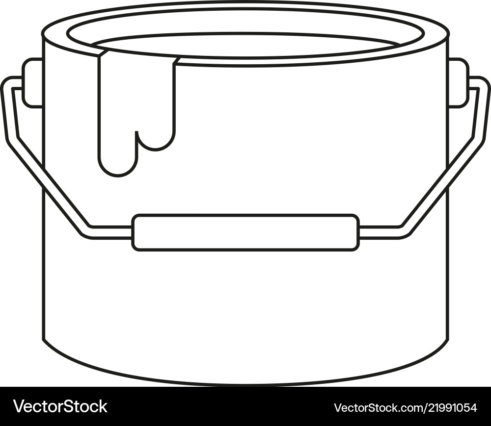 Line art black and white paint bucket Royalty Free Vector