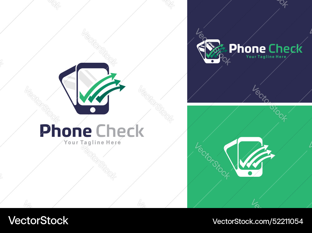 Phone check logo design technology Royalty Free Vector Image