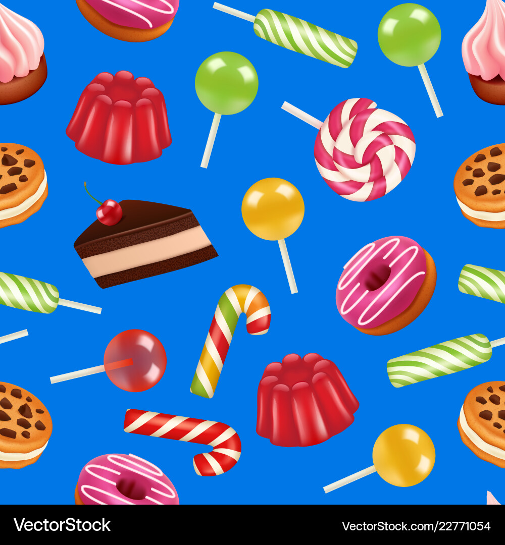 Realistic sweet candy pattern or background Vector Image