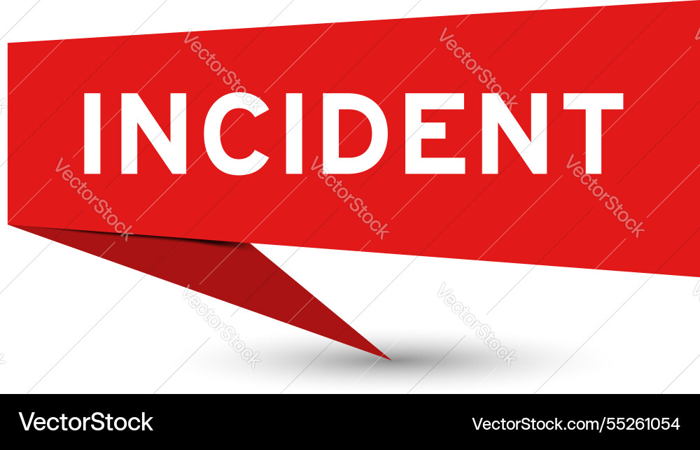 Red color speech banner with word incident Vector Image