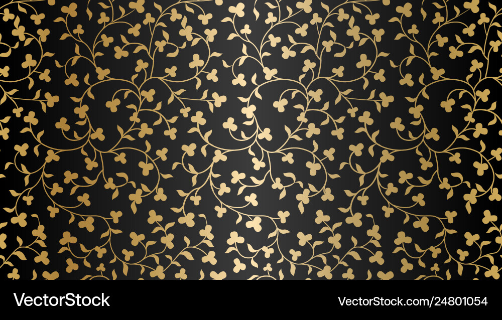 Seamless golden texture floral pattern Royalty Free Vector