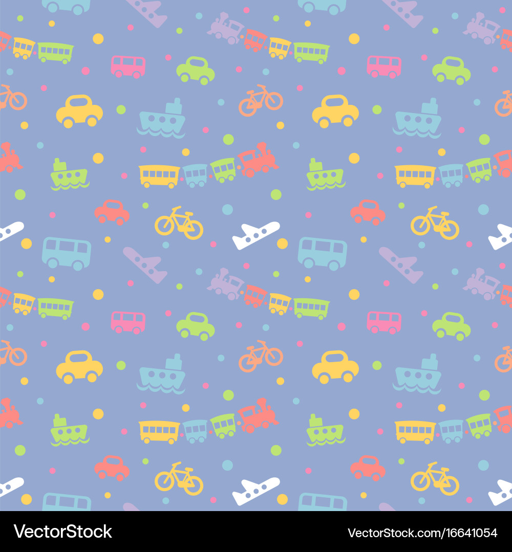 Seamless pattern with cute baby toys Royalty Free Vector