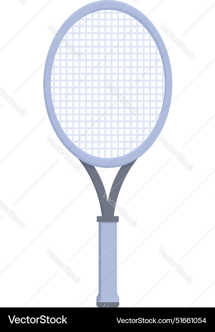 Tennis racket standing upright on white background