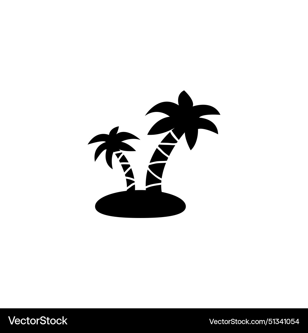 Two stylized palm trees create a simple tropical Vector Image