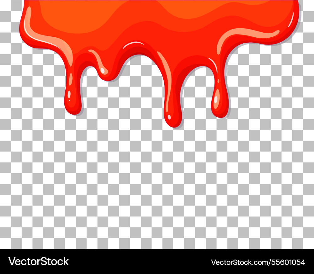 Vibrant red liquid dripping with a glossy texture Vector Image