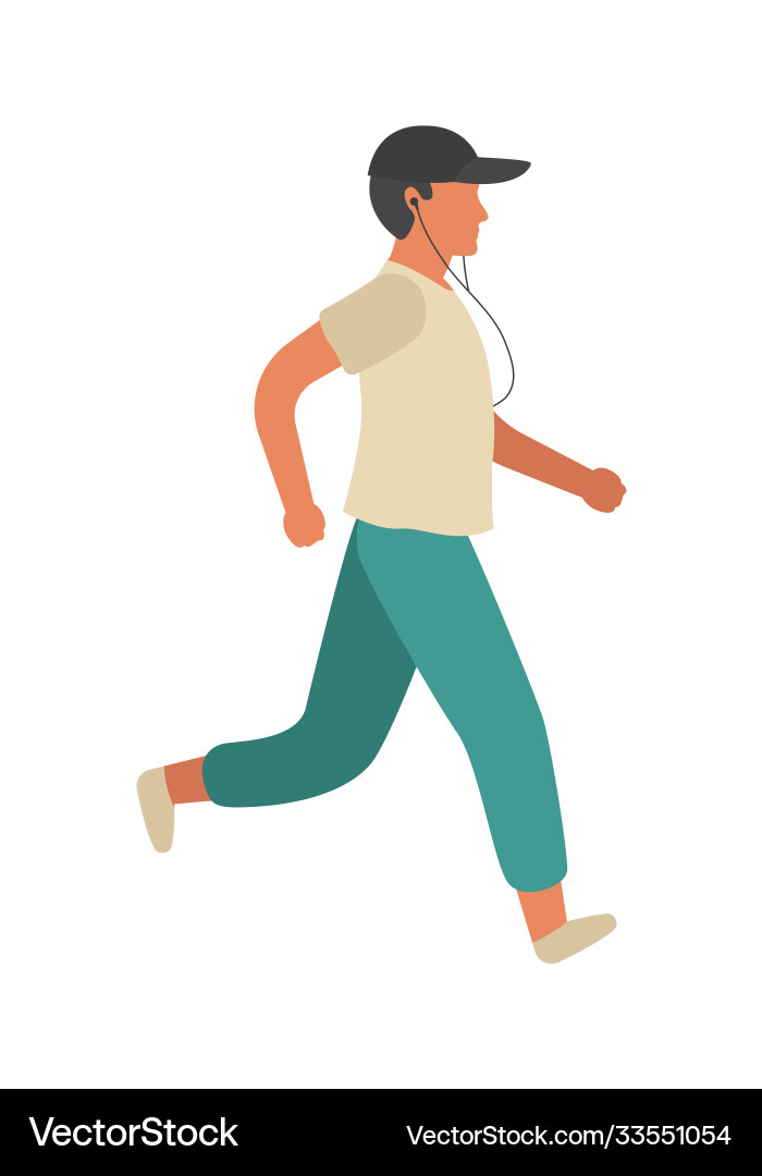 Young Athletic Runner Character Royalty Free Vector Image