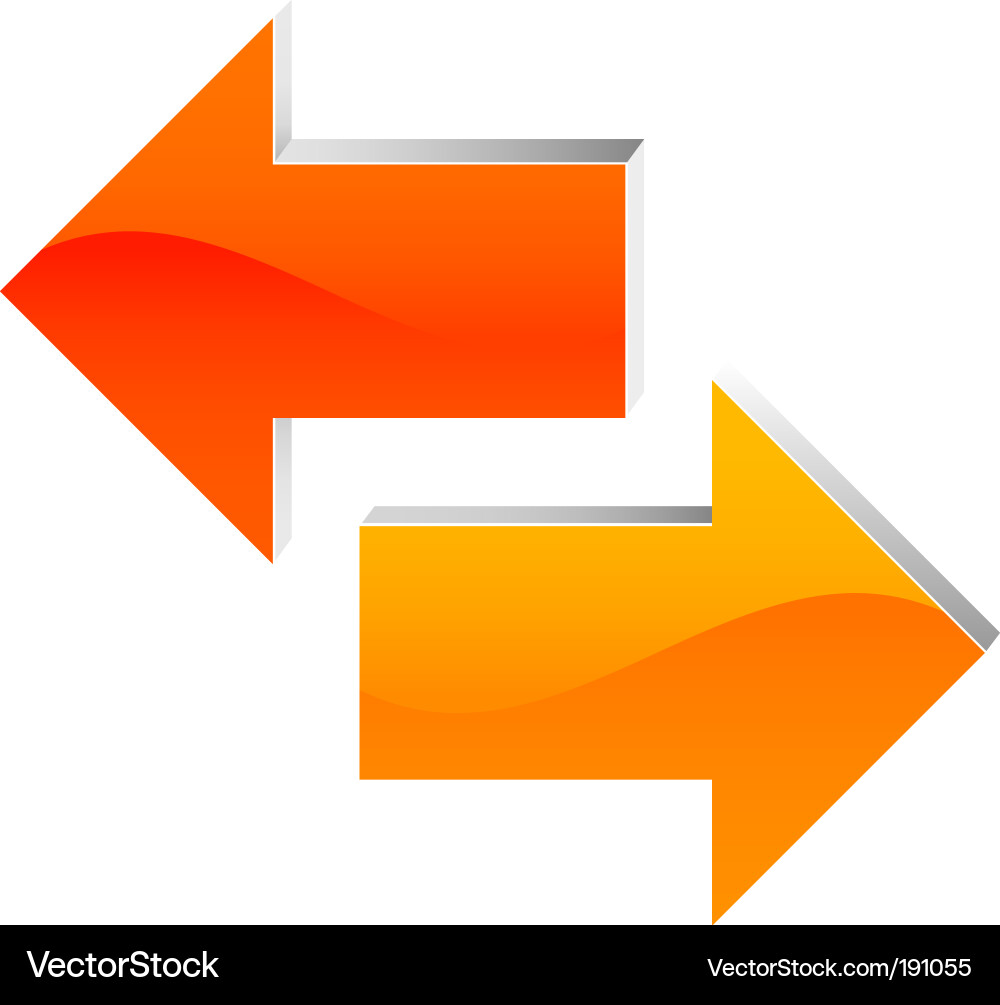 Arrow to left and right Royalty Free Vector Image