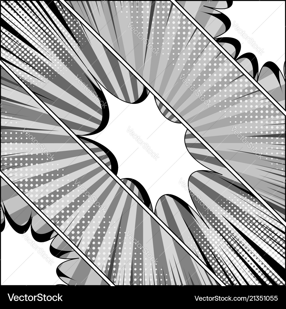 Comic monochrome diagonal template Royalty Free Vector Image