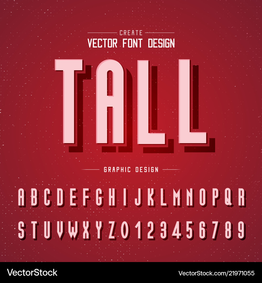 Font and alphabet tall letter design graphic Vector Image