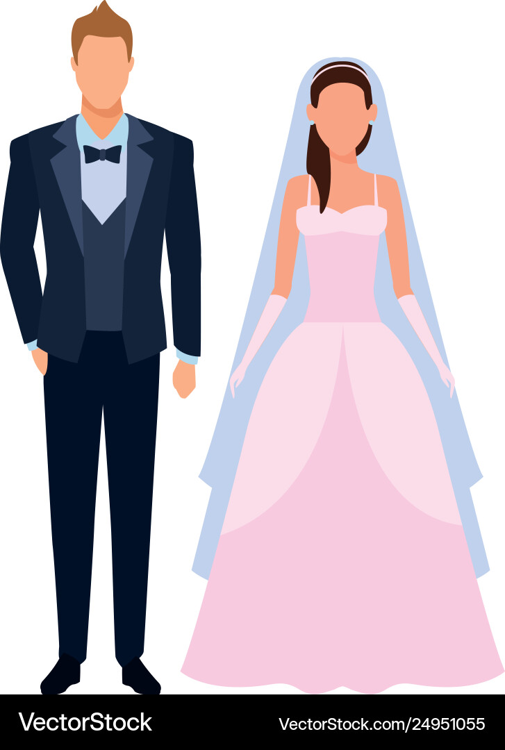 Groom and bride Royalty Free Vector Image - VectorStock