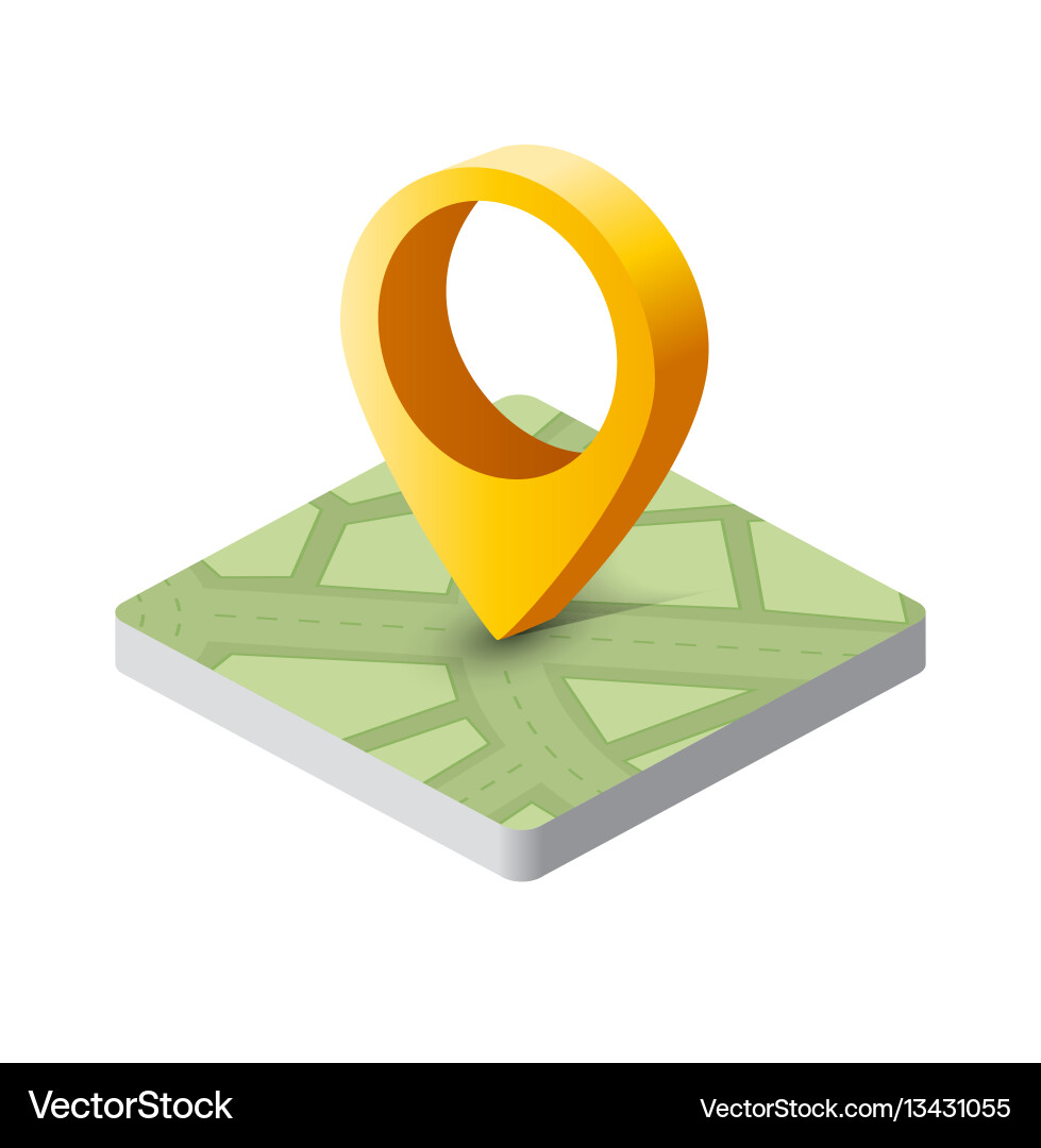 Isometric Navigation Pin Icon Royalty Free Vector Image