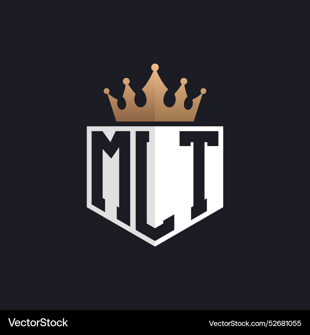 Luxury mlt logo with crown elegant initials Vector Image