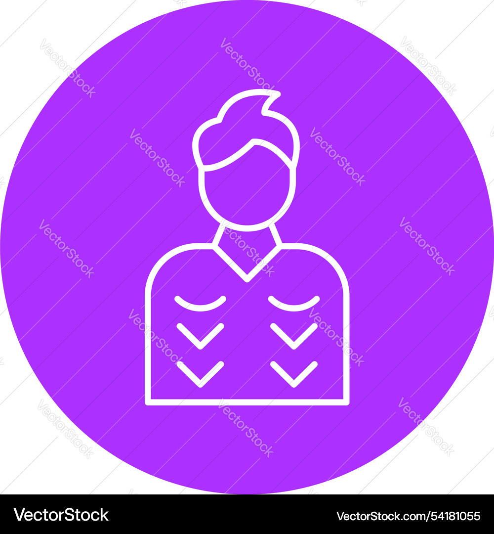 Malnutrition line circle icon Royalty Free Vector Image