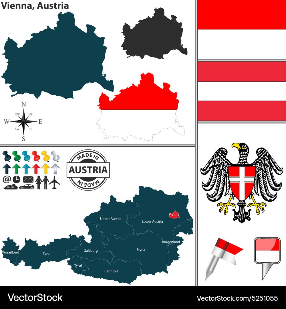 Map of vienna Royalty Free Vector Image - VectorStock