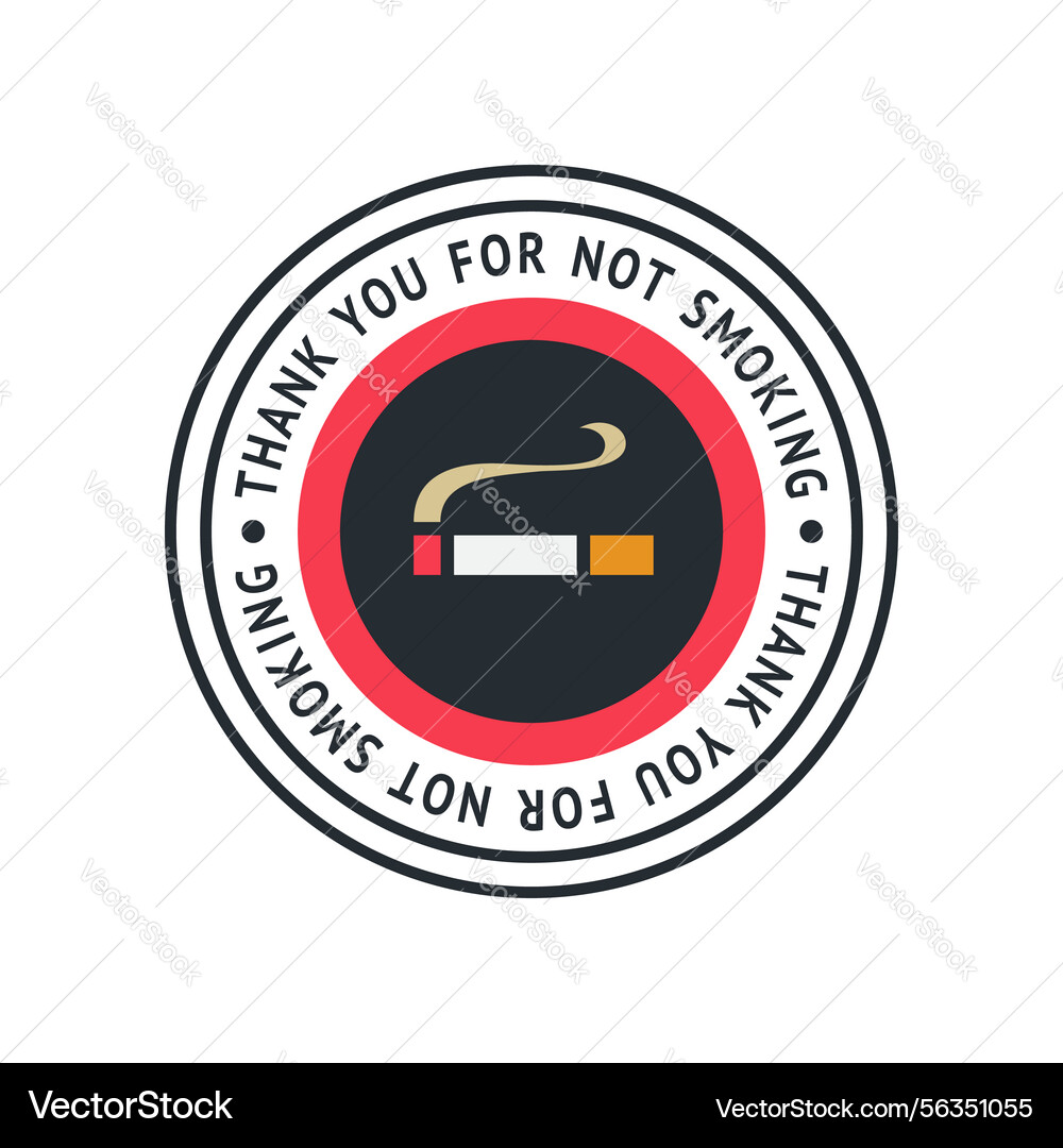 No smoking sticker label in this area Royalty Free Vector