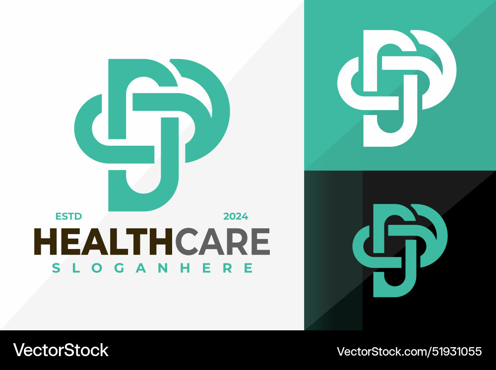 P letter heathcare logo design symbol icon Vector Image