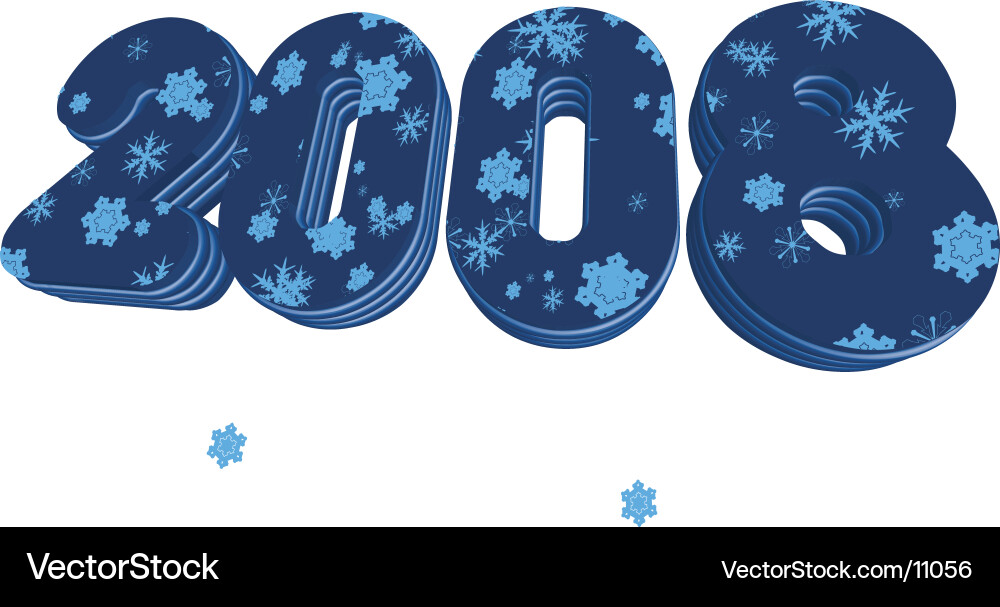 2008 happy new year 3d Royalty Free Vector Image