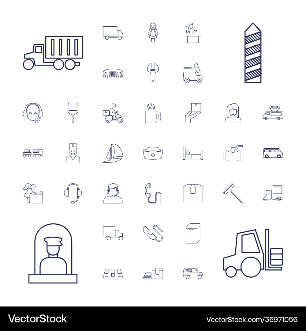 37 Service-Symbole Lizenzfreies Vektorbild - VectorStock