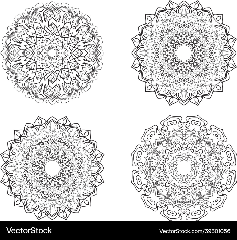 Abstract geometric mandala round ornament Vector Image