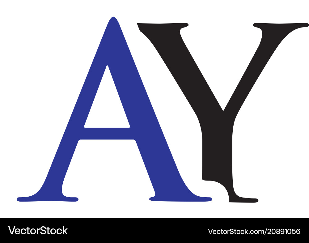 Ay initials letter logo Royalty Free Vector Image
