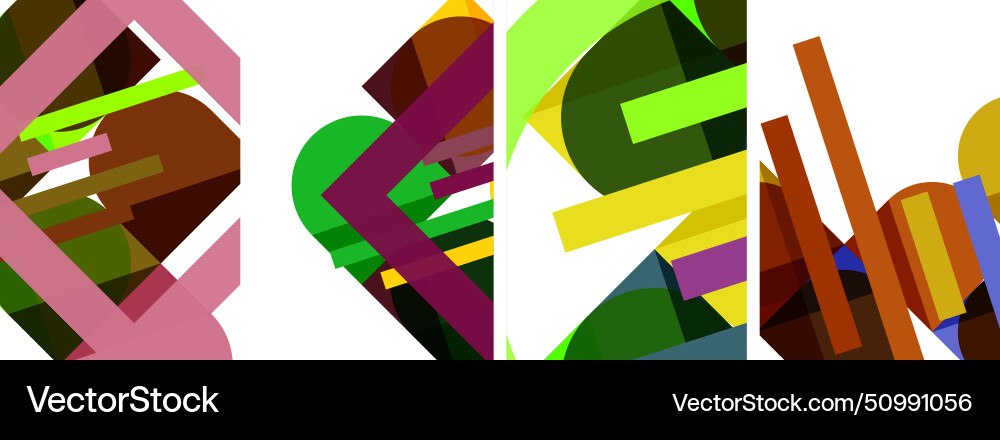 Creative arts with rectangles triangles Royalty Free Vector