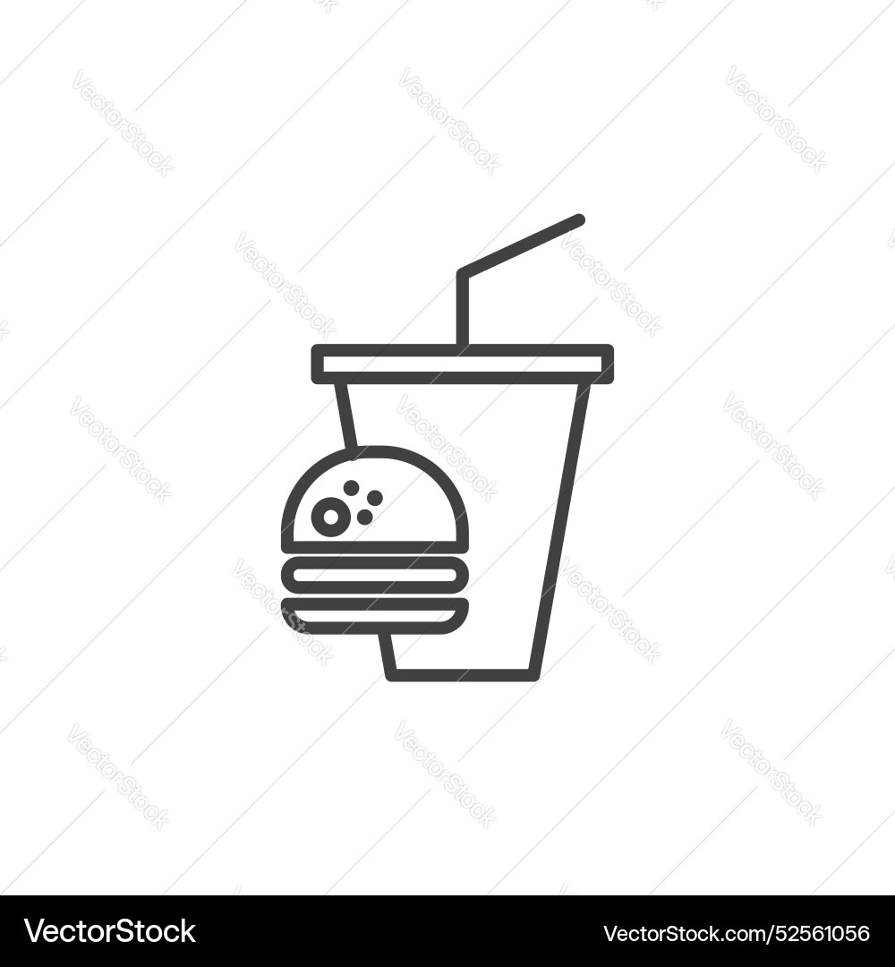 Fast food icon set on white background Royalty Free Vector