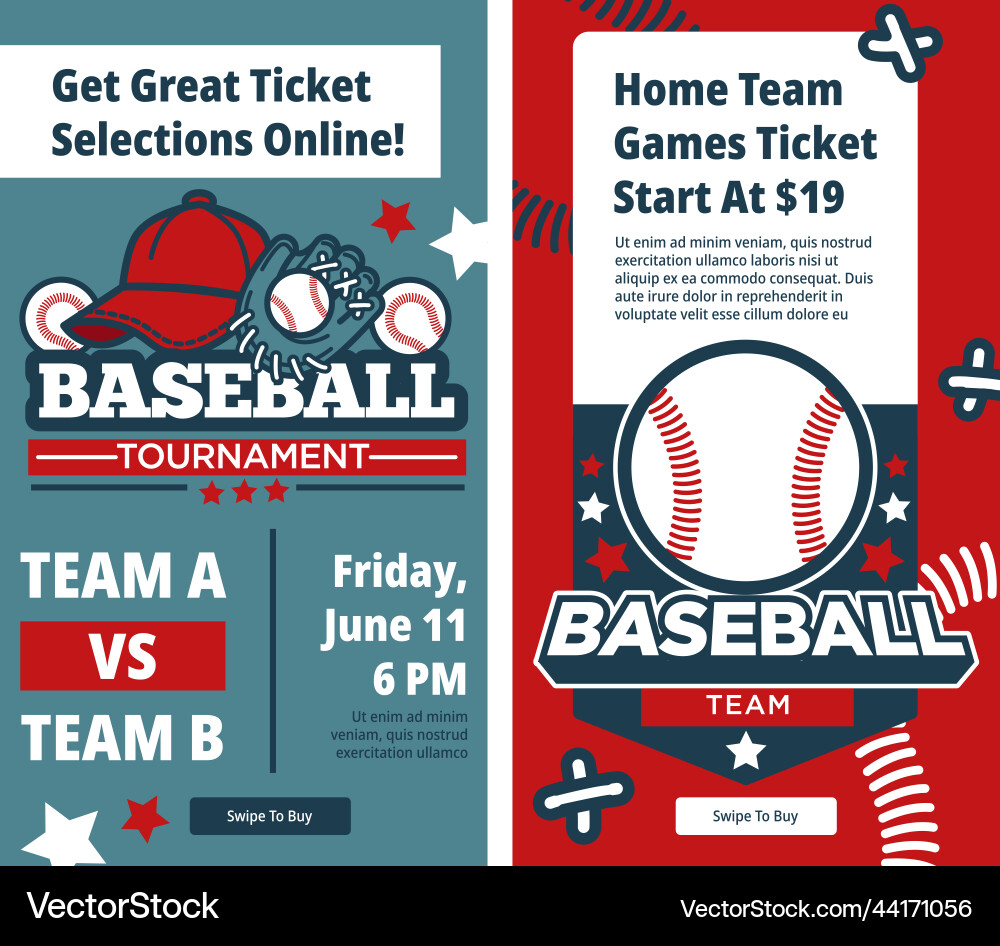 Get great ticket selection online baseball game Vector Image