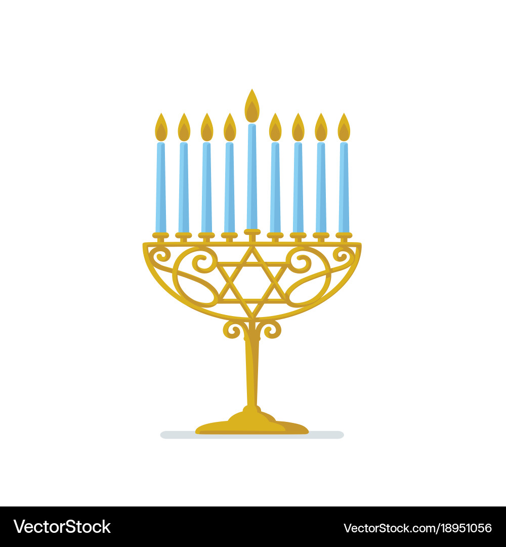 Golden Hanukkah Menorah Royalty Free Vector Image