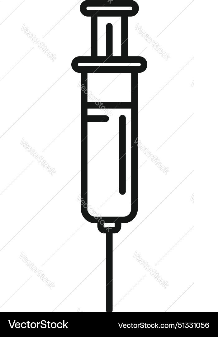 Medical syringe line art Royalty Free Vector Image
