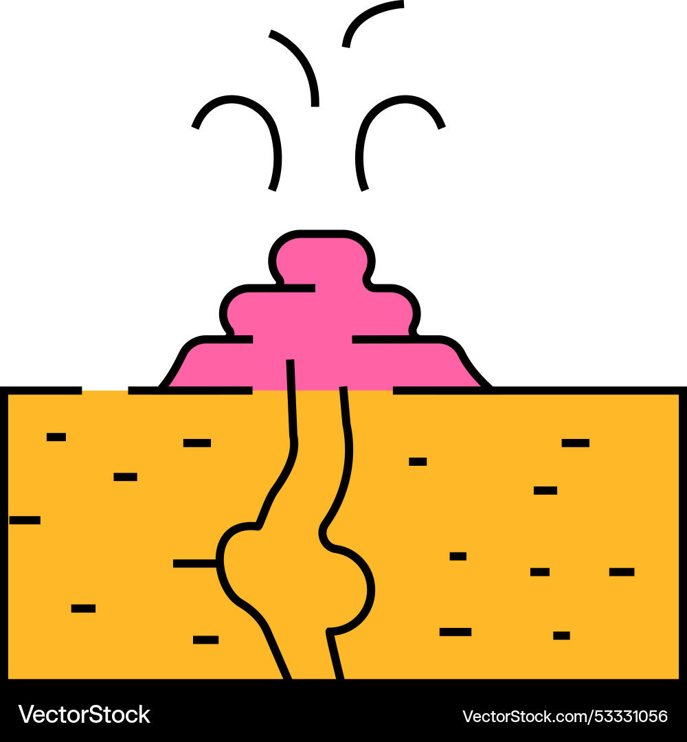 Mud volcano icon color Royalty Free Vector Image