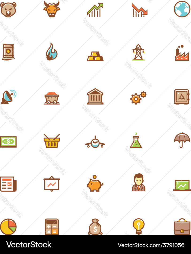 Stock market icon set Royalty Free Vector Image