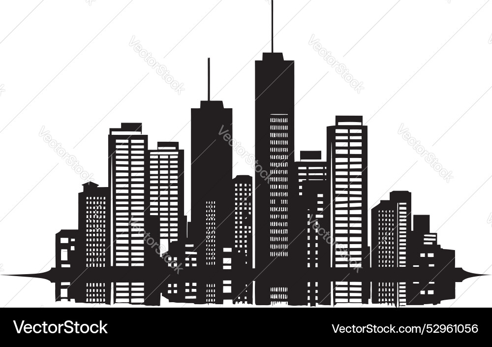 Urban elevation multifloor cityscape icon Vector Image