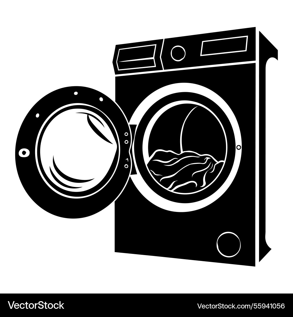 Washing machine silhouette Royalty Free Vector Image