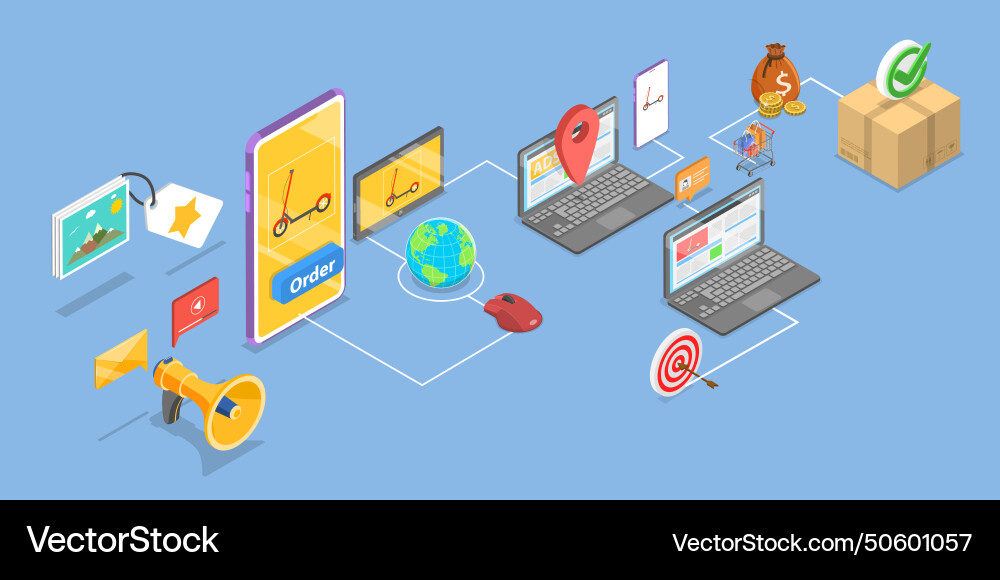 3d Isometric Flat Royalty Free Vector Image Vectorstock