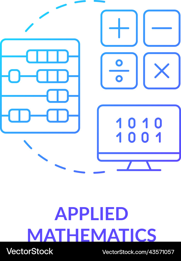 Applied mathematics blue gradient concept icon Vector Image