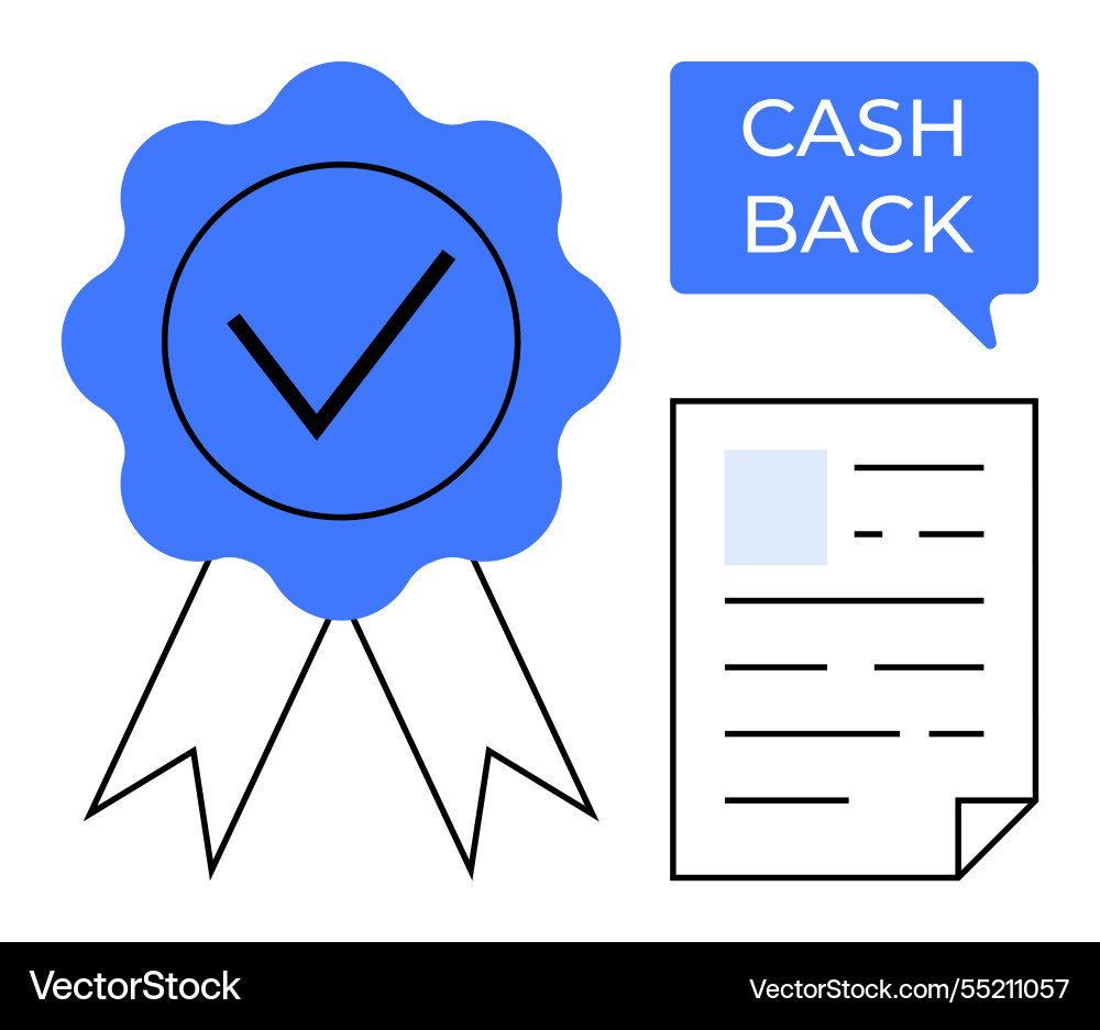 Certified approval badge cash back offer Vector Image