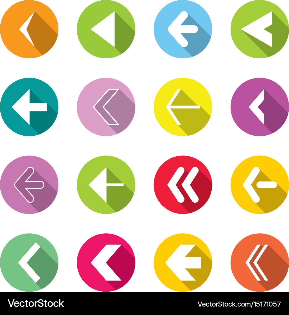 Colorful arrow icons set Royalty Free Vector Image