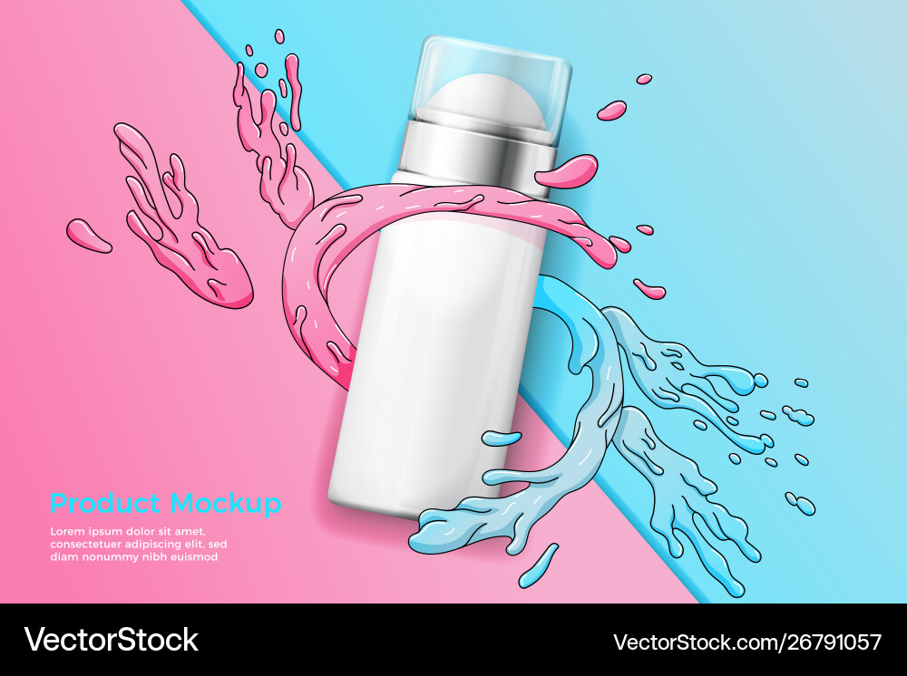 Deodorant bottle on modern paper background Vector Image
