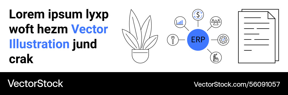 Erp-Systemkonzept mit zentralen Daten Lizenzfreier Vektor
