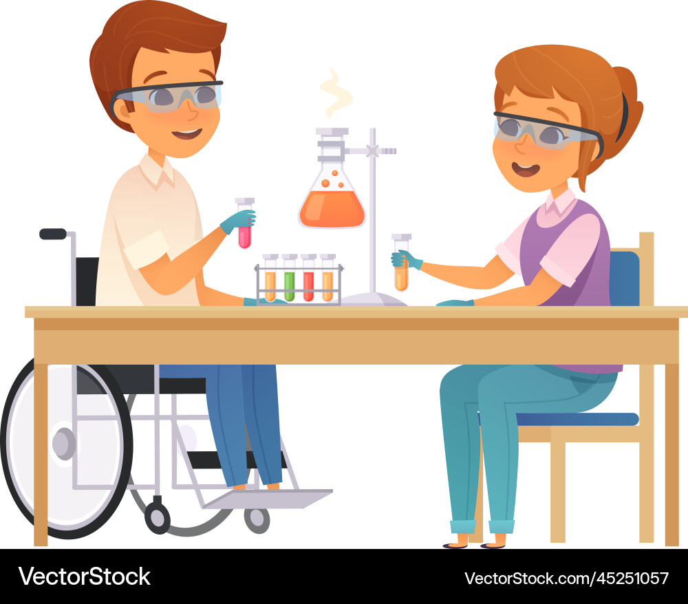 Inclusive Science Lesson Royalty Free Vector Image