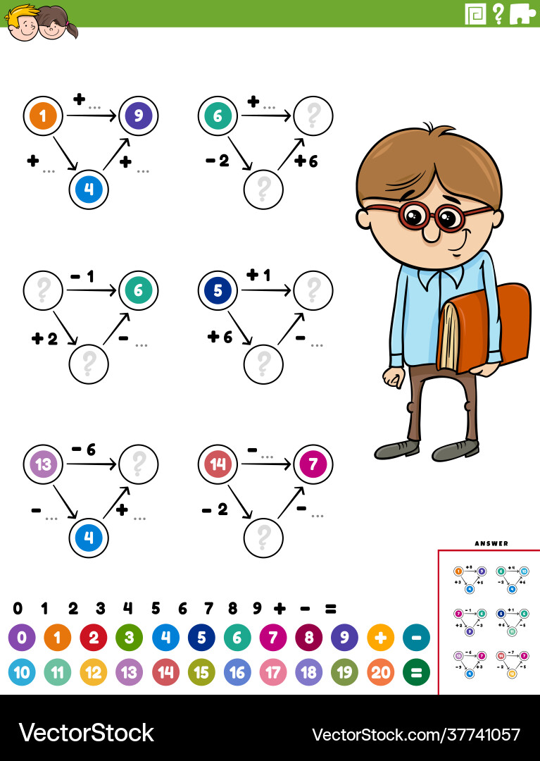 Mathematische Berechnung Bildungsarbeit Seite Vektorbild